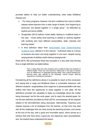 Strategies used to teach a large multilevel Class | PDF