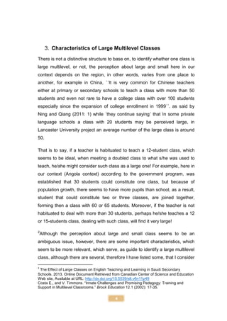 Strategies used to teach a large multilevel Class | PDF