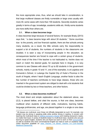 Strategies used to teach a large multilevel Class | PDF