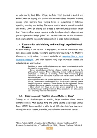 Strategies used to teach a large multilevel Class | PDF