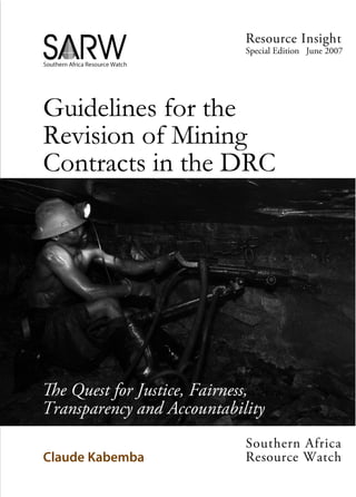 Guidelines for the Revision of Mining Contracts in the DRC | PDF