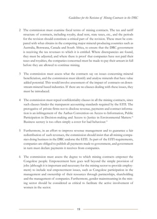 Guidelines for the Revision of Mining Contracts in the DRC | PDF