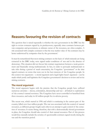 Guidelines for the Revision of Mining Contracts in the DRC | PDF