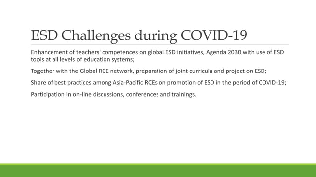 Role of ESD during COVID-19 | PPT