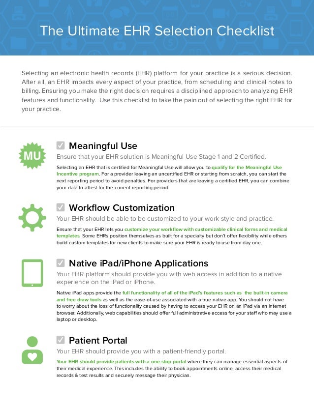 The Ultimate EHR Selection Checklist