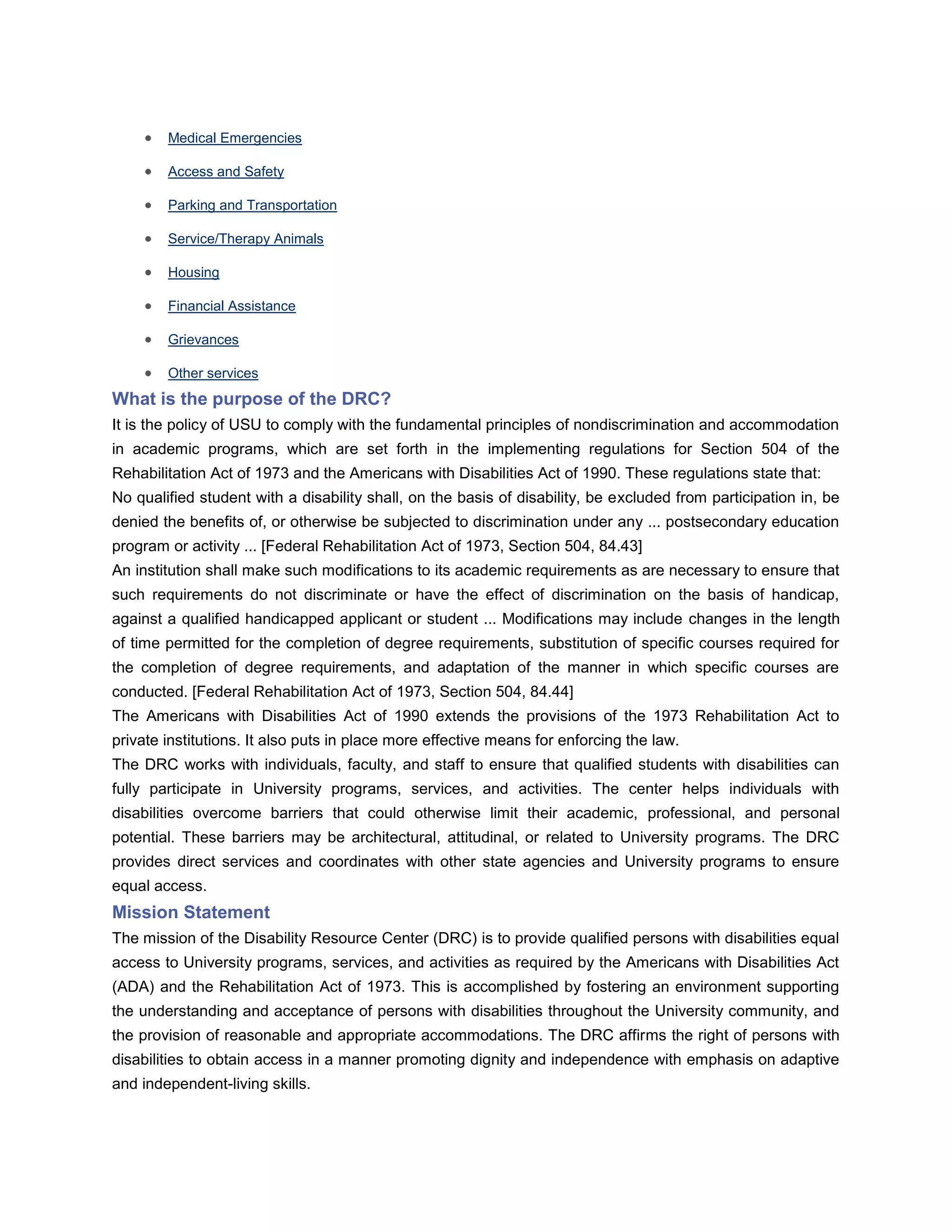 DRC policy & procedure handbook | DOCX | College Planning | College ...