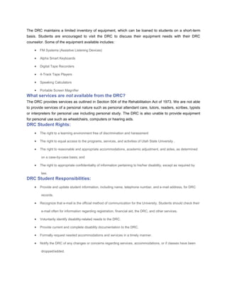 DRC policy & procedure handbook | DOCX | College Planning | College ...