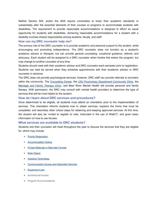 DRC policy & procedure handbook | DOCX | College Planning | College ...