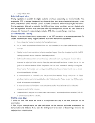 DRC policy & procedure handbook | DOCX | College Planning | College ...