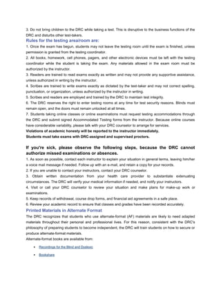 DRC policy & procedure handbook | DOCX | College Planning | College ...