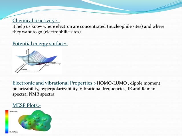 computional study of small organic molecular using density functional theory (DFT) | PPT
