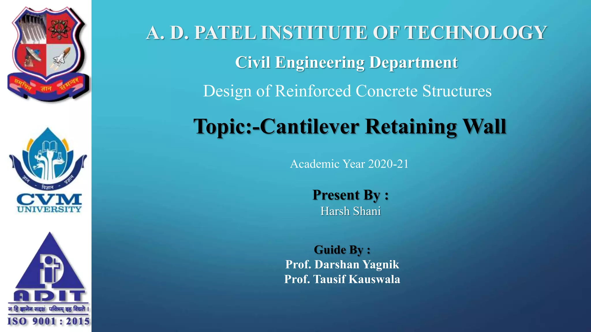 Cantilever Retaining Wall | PPTX