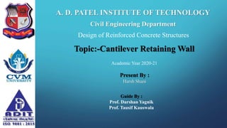 Cantilever Retaining Wall | PPTX