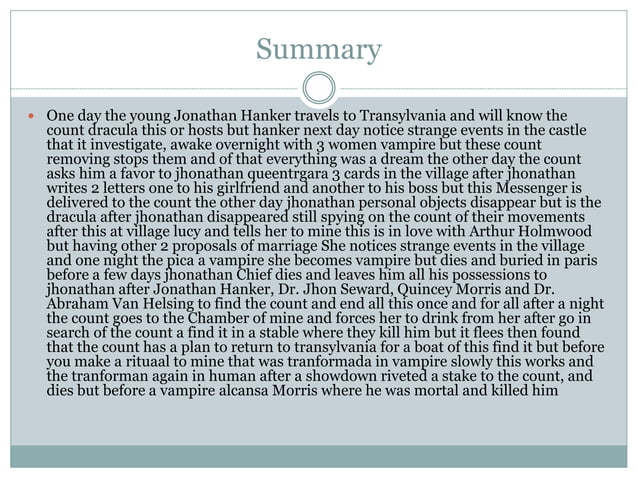 Drácula De Bram Stoker | PPT