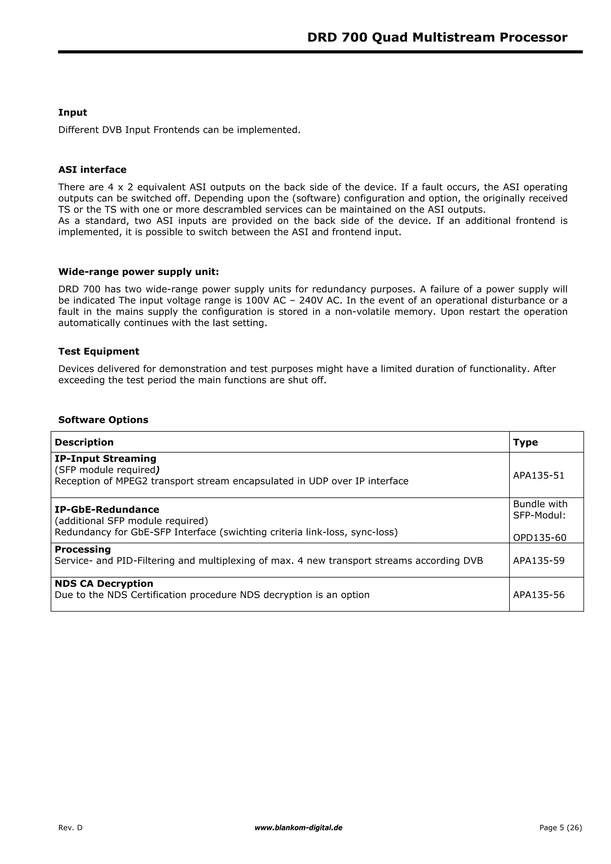 Blankom B-IRD Falcon DRD 700 User Manual | PDF