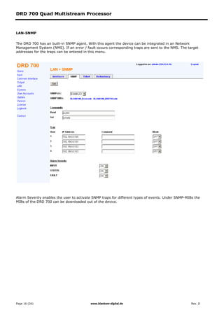 Blankom B-IRD Falcon DRD 700 User Manual | PDF