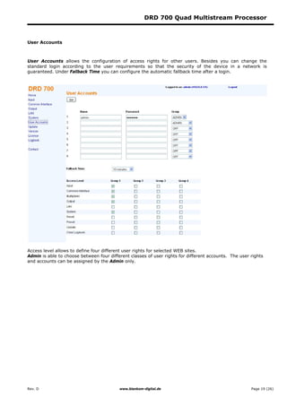 Blankom B-IRD Falcon DRD 700 User Manual | PDF