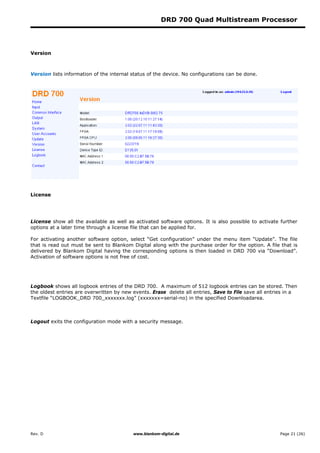 Blankom B-IRD Falcon DRD 700 User Manual | PDF