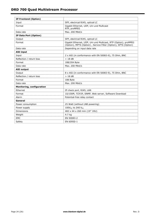 Blankom B-IRD Falcon DRD 700 User Manual | PDF