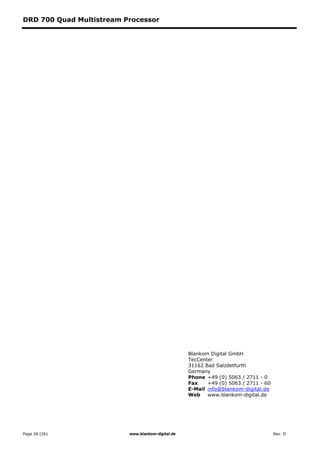 Blankom B-IRD Falcon DRD 700 User Manual | PDF