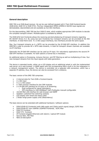 Blankom B-IRD Falcon DRD 700 User Manual | PDF