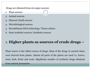 Sources of Crude Drugs | PPTX