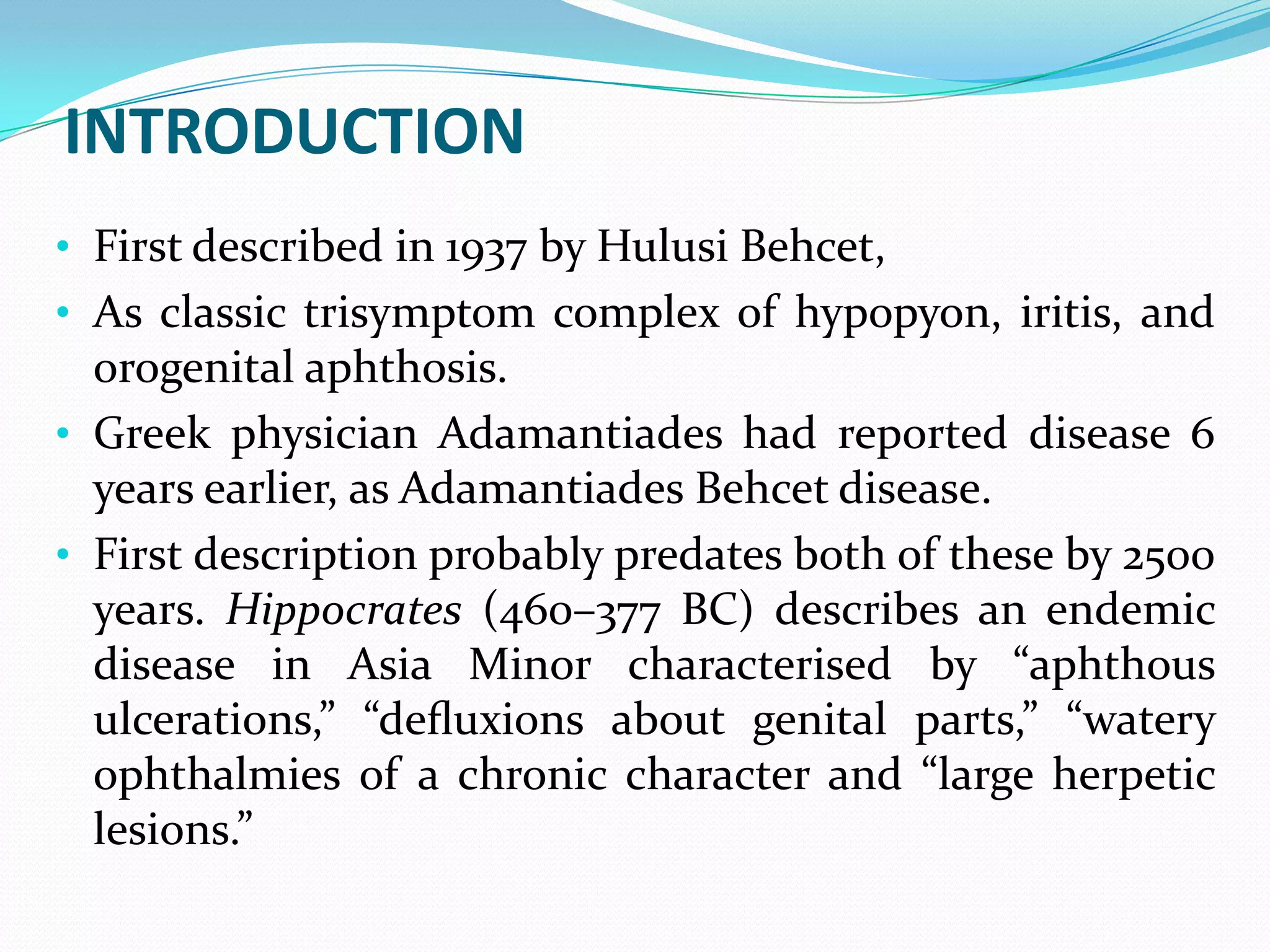 Behcet's disease | PPTX