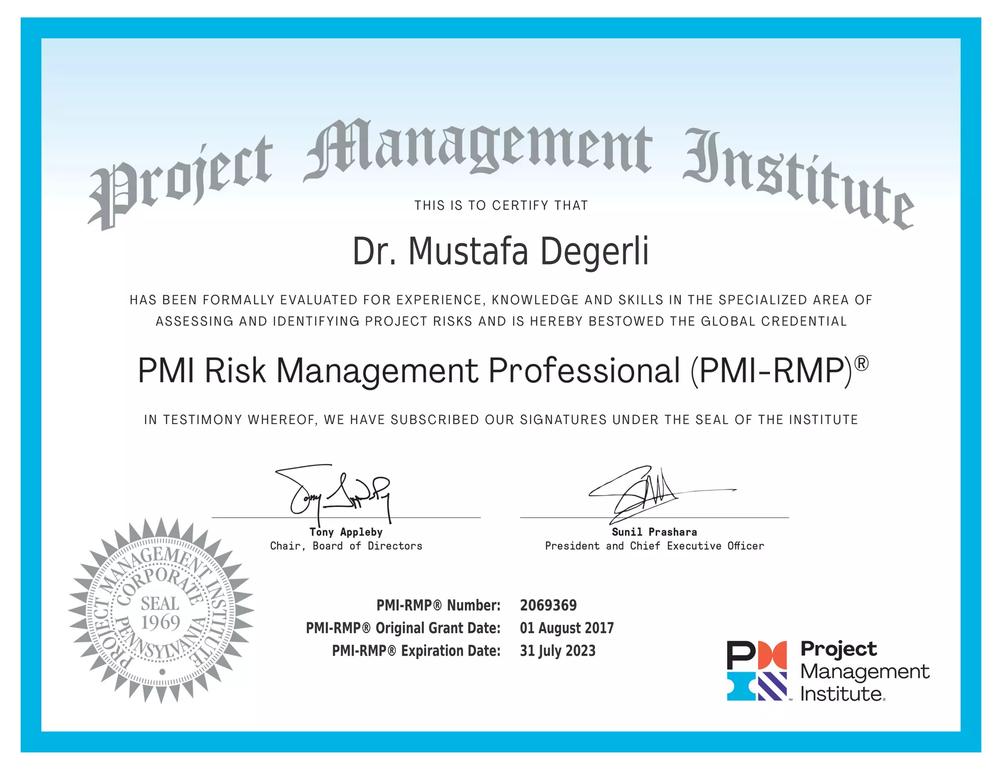 Dr. Mustafa Degerli - PMP, PMI-RMP | PPT