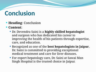 Dr. Devendra Saini – Renowned Hepatologist & Associate Professor at Sawai Man Singh Hospital ...
