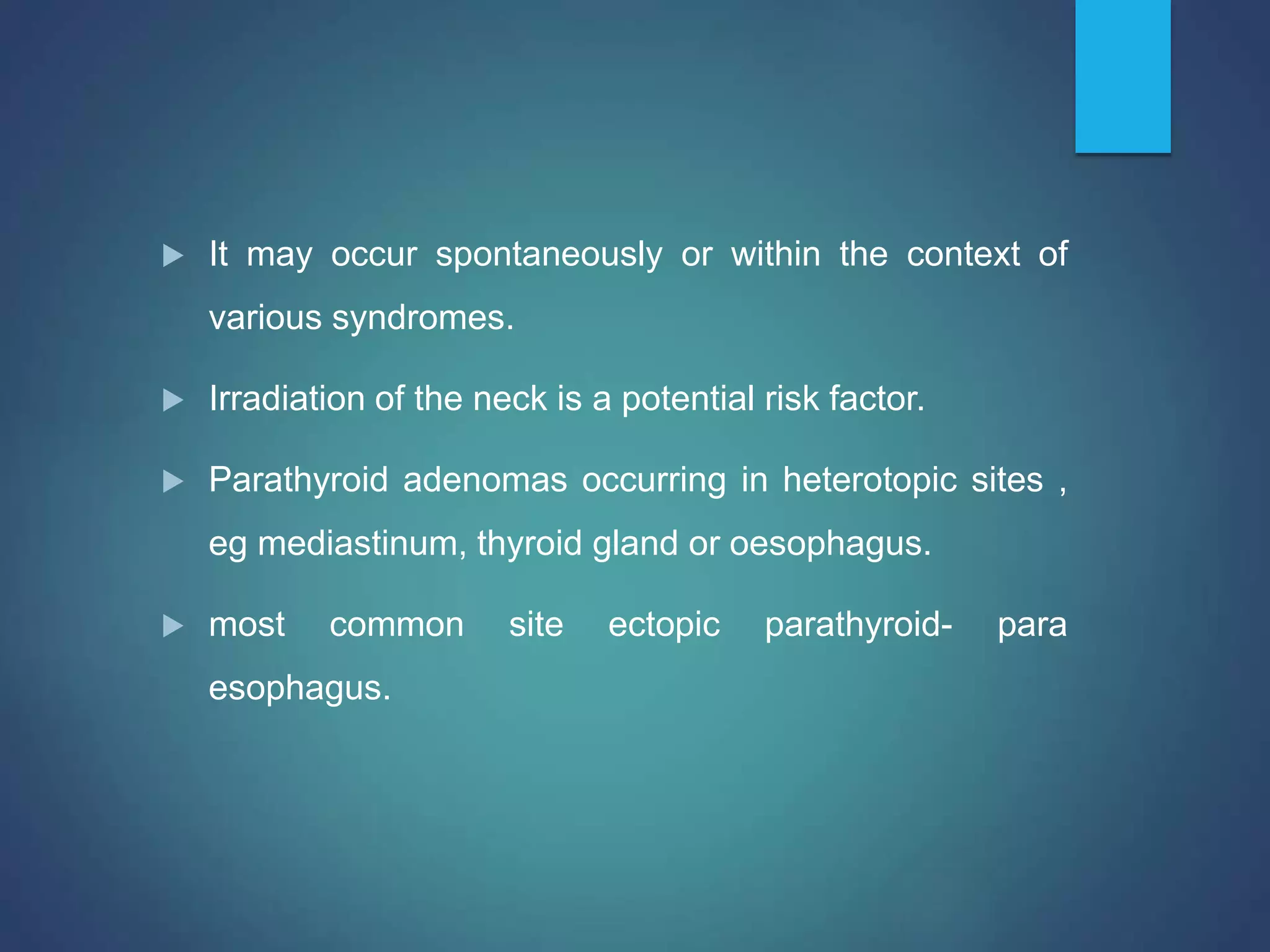 Parathyroid gland anatomy, its disorders and manangement | PPT