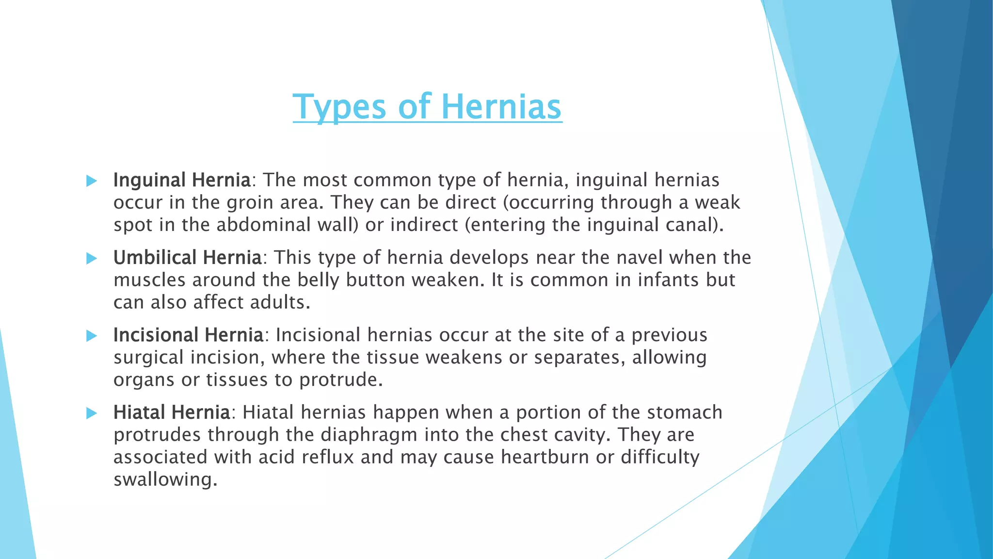 Hernias: Types, Symptoms and Laparoscopic Repair | PPT