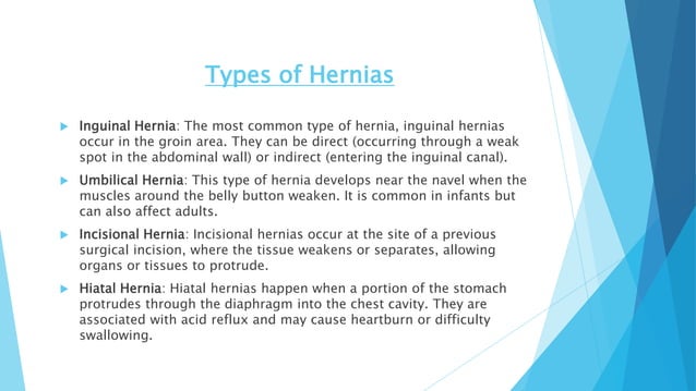 Hernias: Types, Symptoms and Laparoscopic Repair | PPT