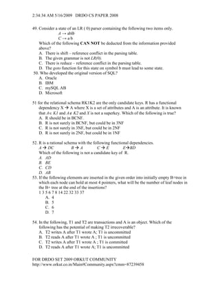 Drdo 2008-cse-paper | PDF