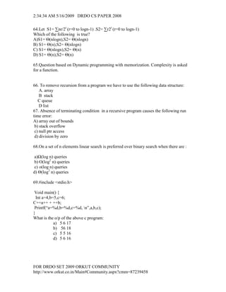 Drdo 2008-cse-paper | PDF