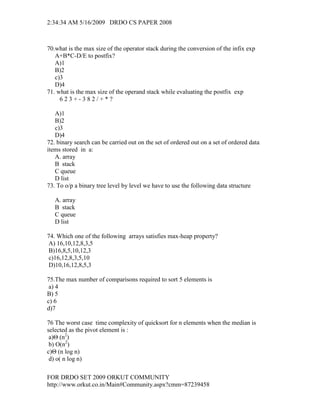 Drdo 2008-cse-paper | PDF