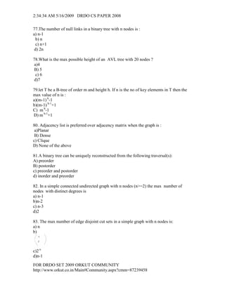 Drdo 2008-cse-paper | PDF