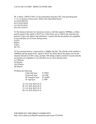 Drdo 2008-cse-paper | PDF