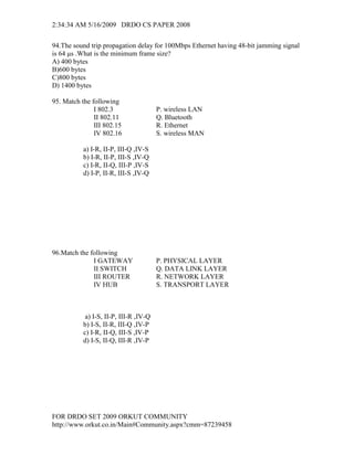 Drdo 2008-cse-paper | PDF
