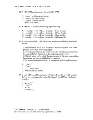 Drdo 2008-cse-paper | PDF