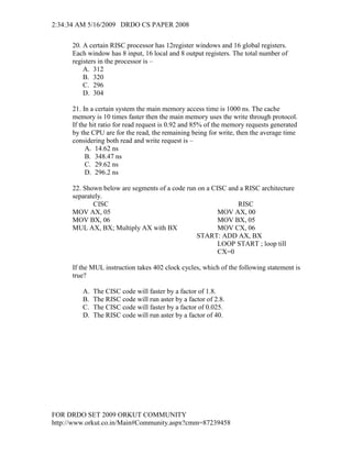 Drdo 2008-cse-paper | PDF
