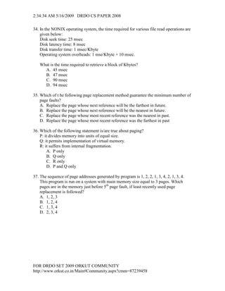 Drdo 2008-cse-paper | PDF