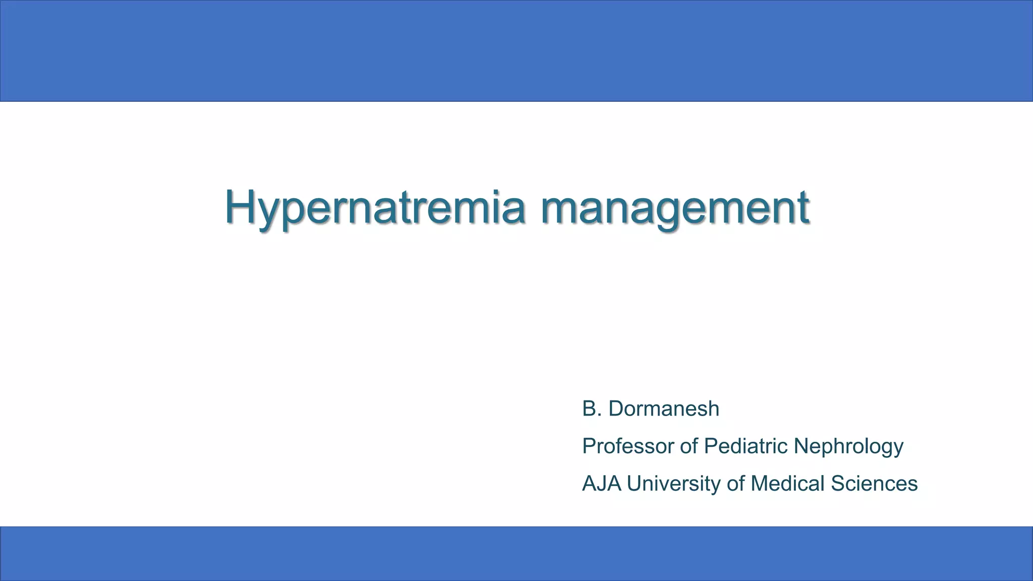 hypernatremia management | PDF