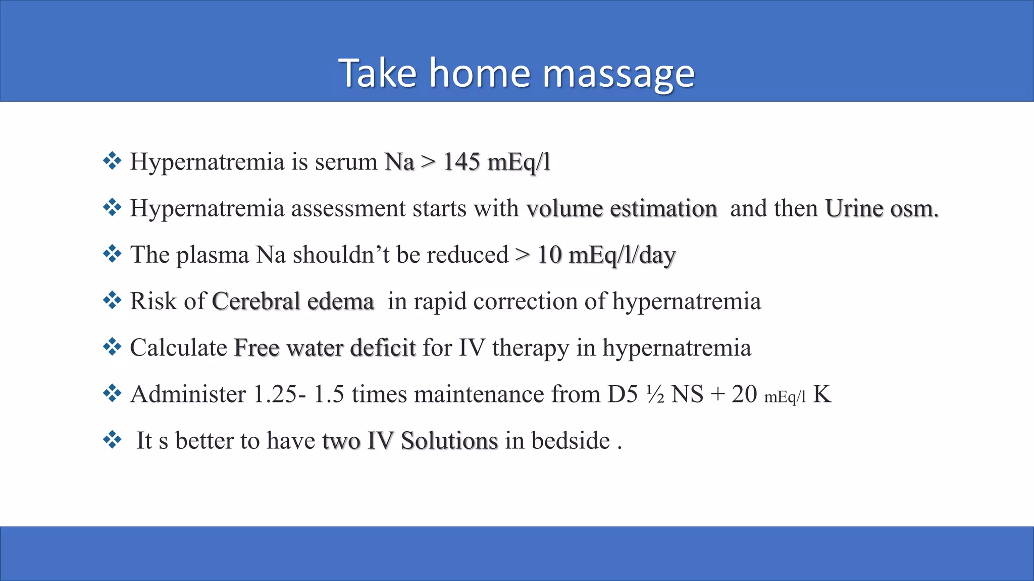 hypernatremia management | PDF