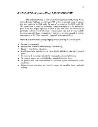 mkp ngo profile 2010 | DOC | Reproductive Health | Diseases and Conditions