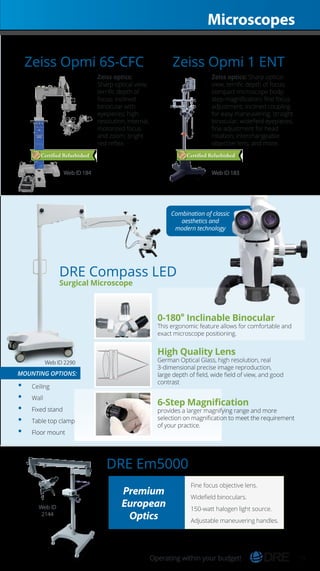 DRE New & Refurbished Medical Equipment 2014 Catalog | PDF