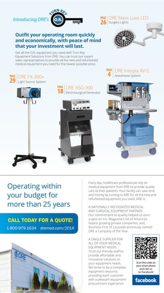 DRE New & Refurbished Medical Equipment 2014 Catalog | PDF