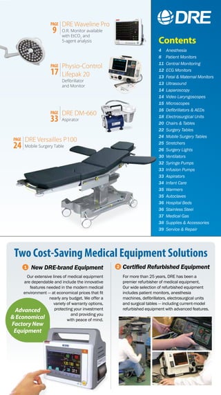 DRE New & Refurbished Medical Equipment 2014 Catalog | PDF | Healthcare ...