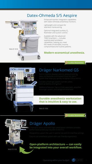 DRE New & Refurbished Medical Equipment 2014 Catalog | PDF | Healthcare ...