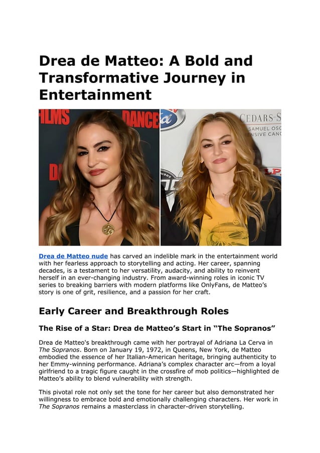 Drea de Matteo_ A Bold and Transformative Journey in Entertainment.docx ...