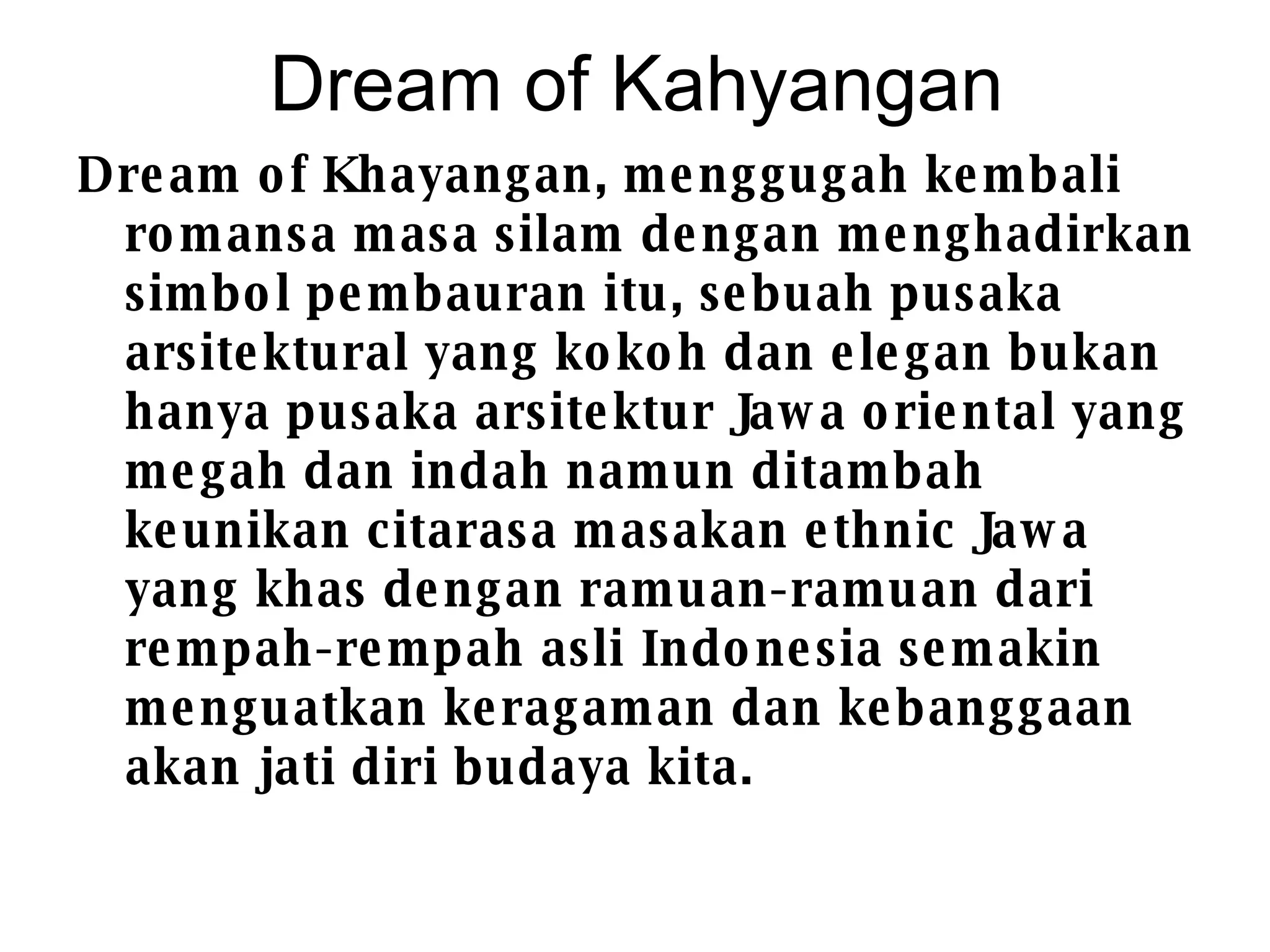 Dream of Khayangan - art and resto | PPT